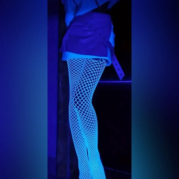 YiliSha | Accessories | New Glow In The Dark Fishnets Bluray Blue Tint ...